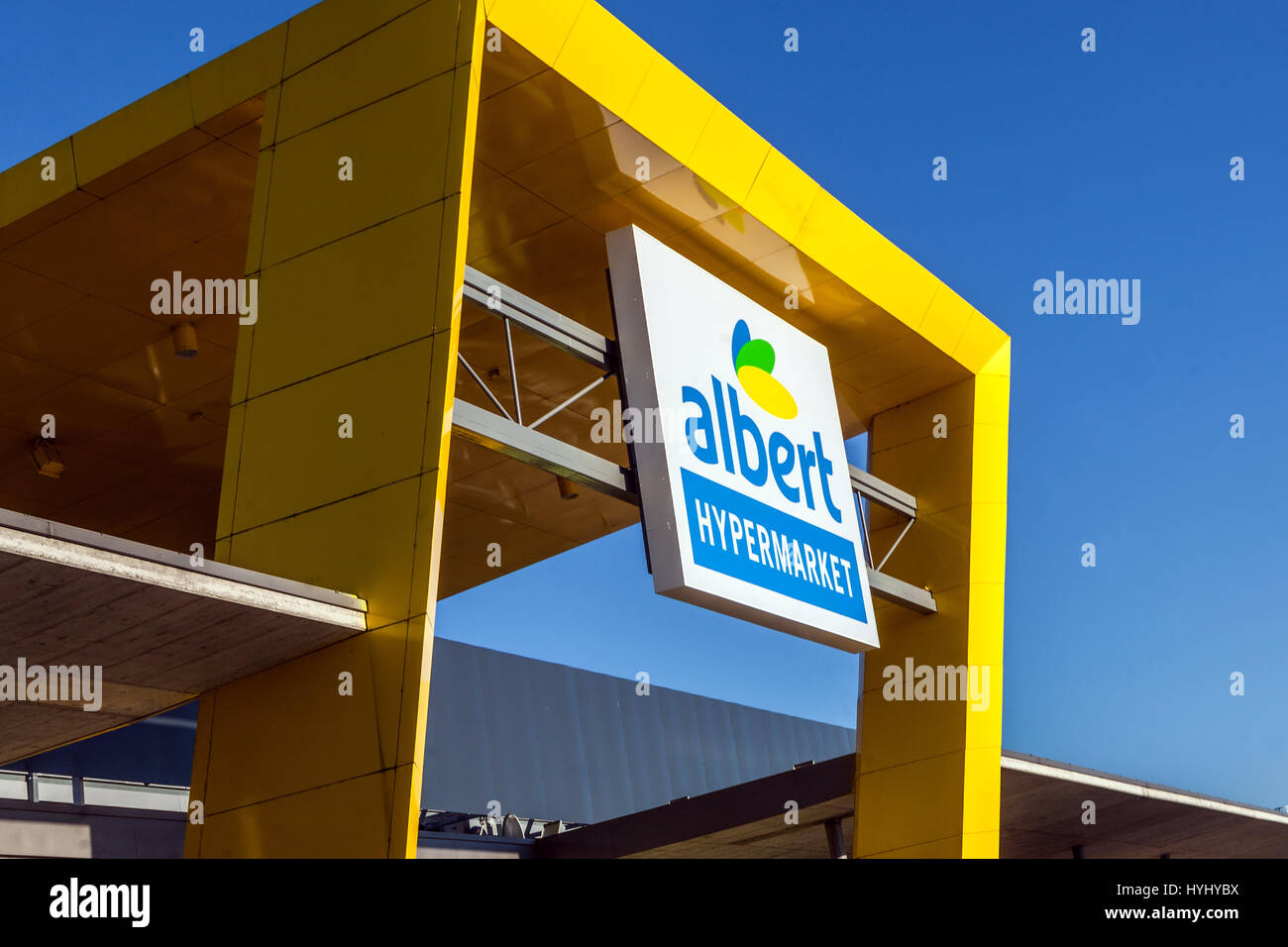 Albert sign logo, hypermarket, Czech Republic Stock Photo - Alamy