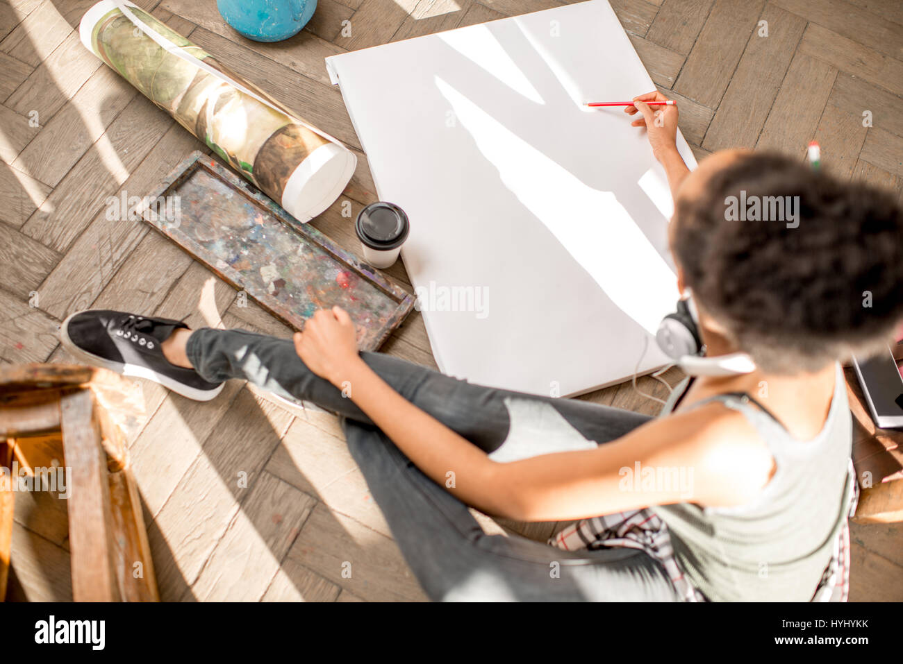 Student painting still life Stock Photo - Alamy