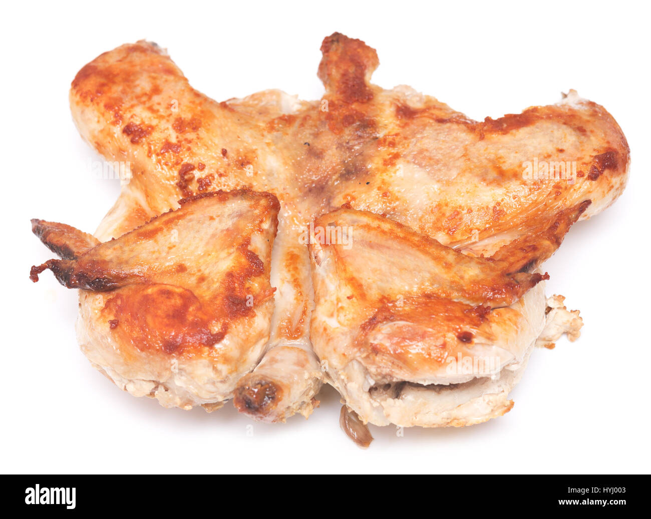 roasted chicken isolated on white background Stock Photo - Alamy