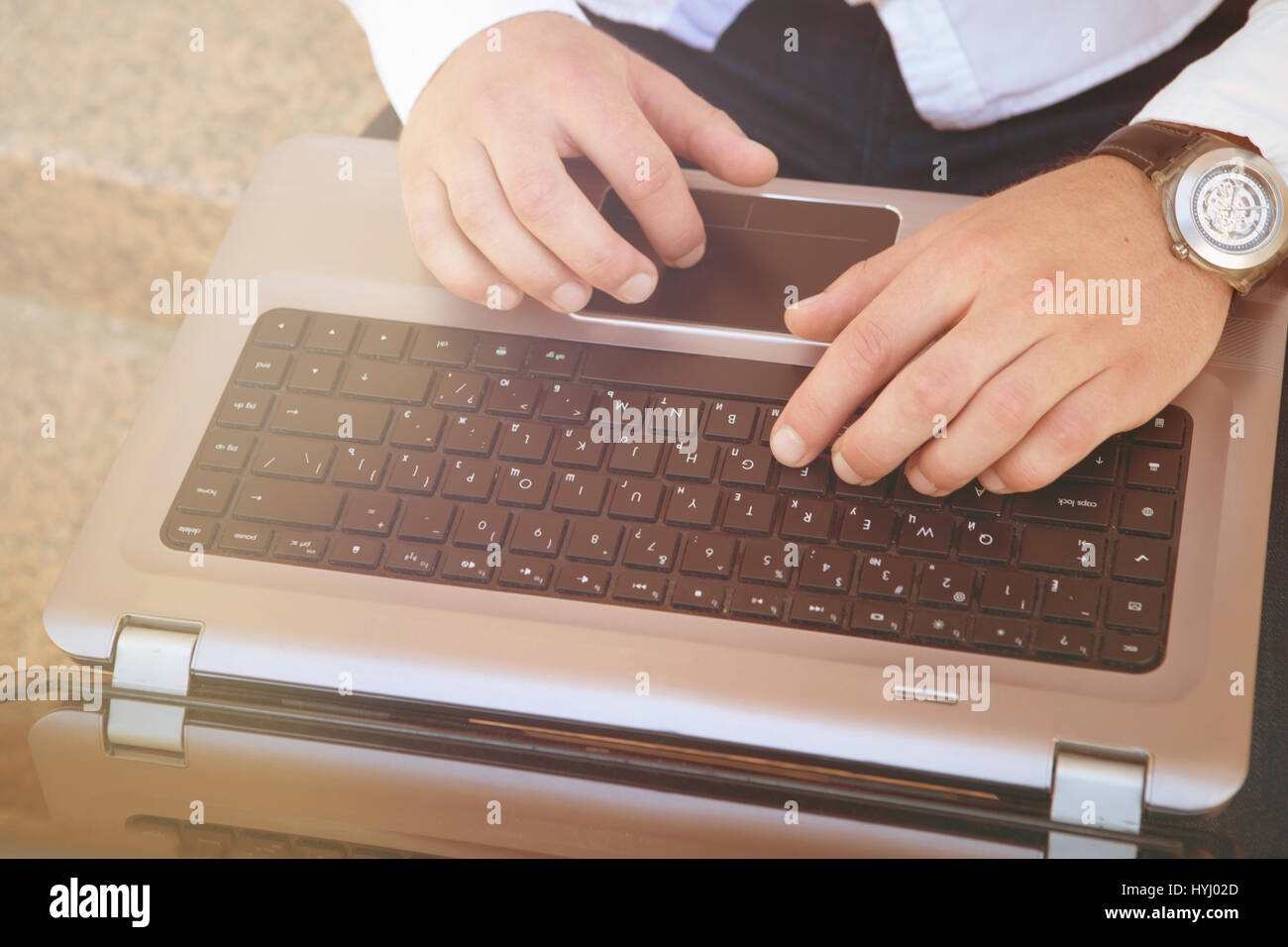 Hands man computer hi-res stock photography and images - Alamy