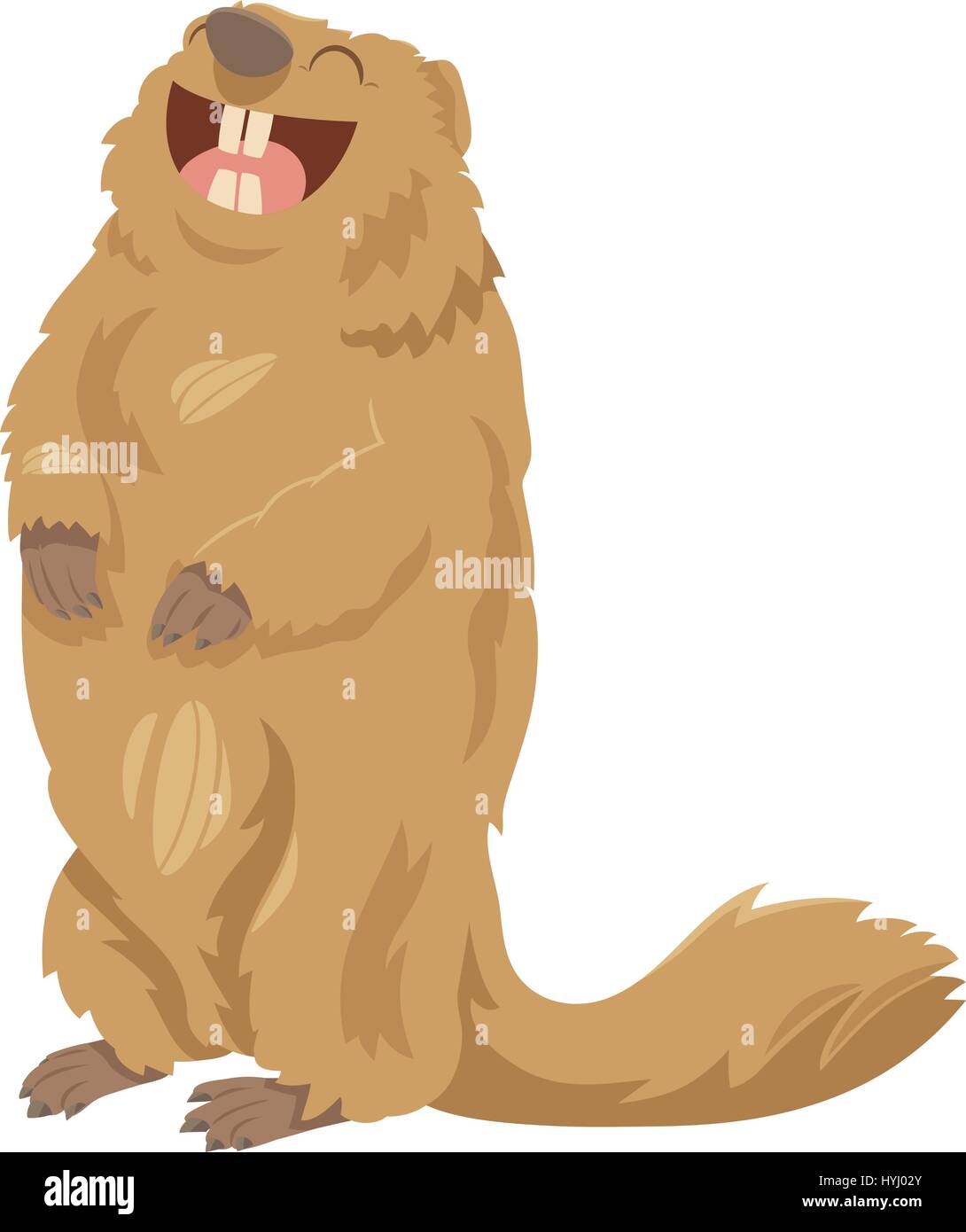 Cartoon Illustration of Happy Marmot Animal Character Stock Vector ...