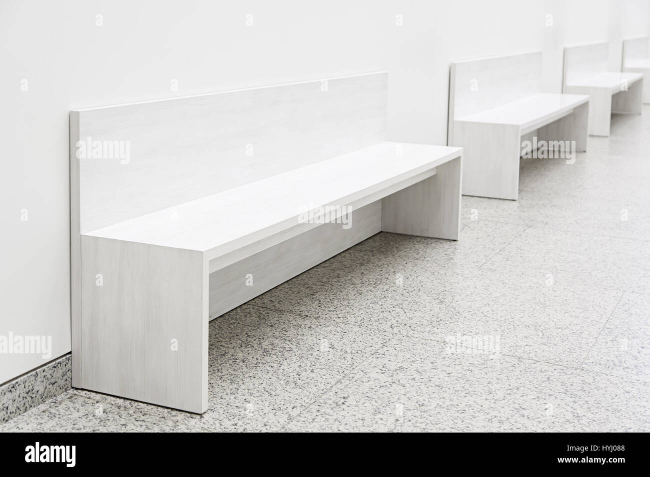 White decorative benches, detail of furniture to rest Stock Photo - Alamy
