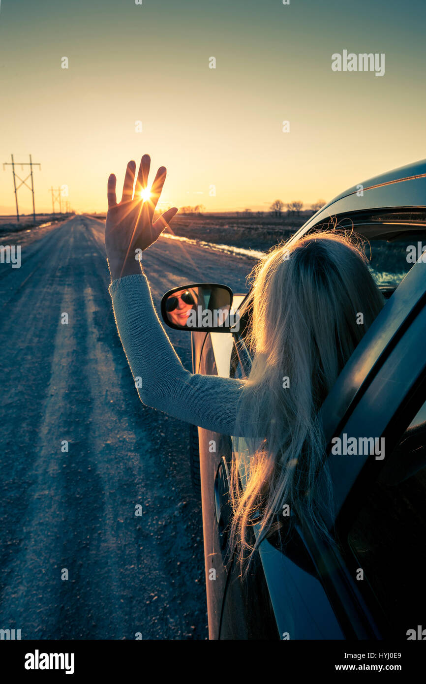 Car hand waving hi-res stock photography and images - Alamy