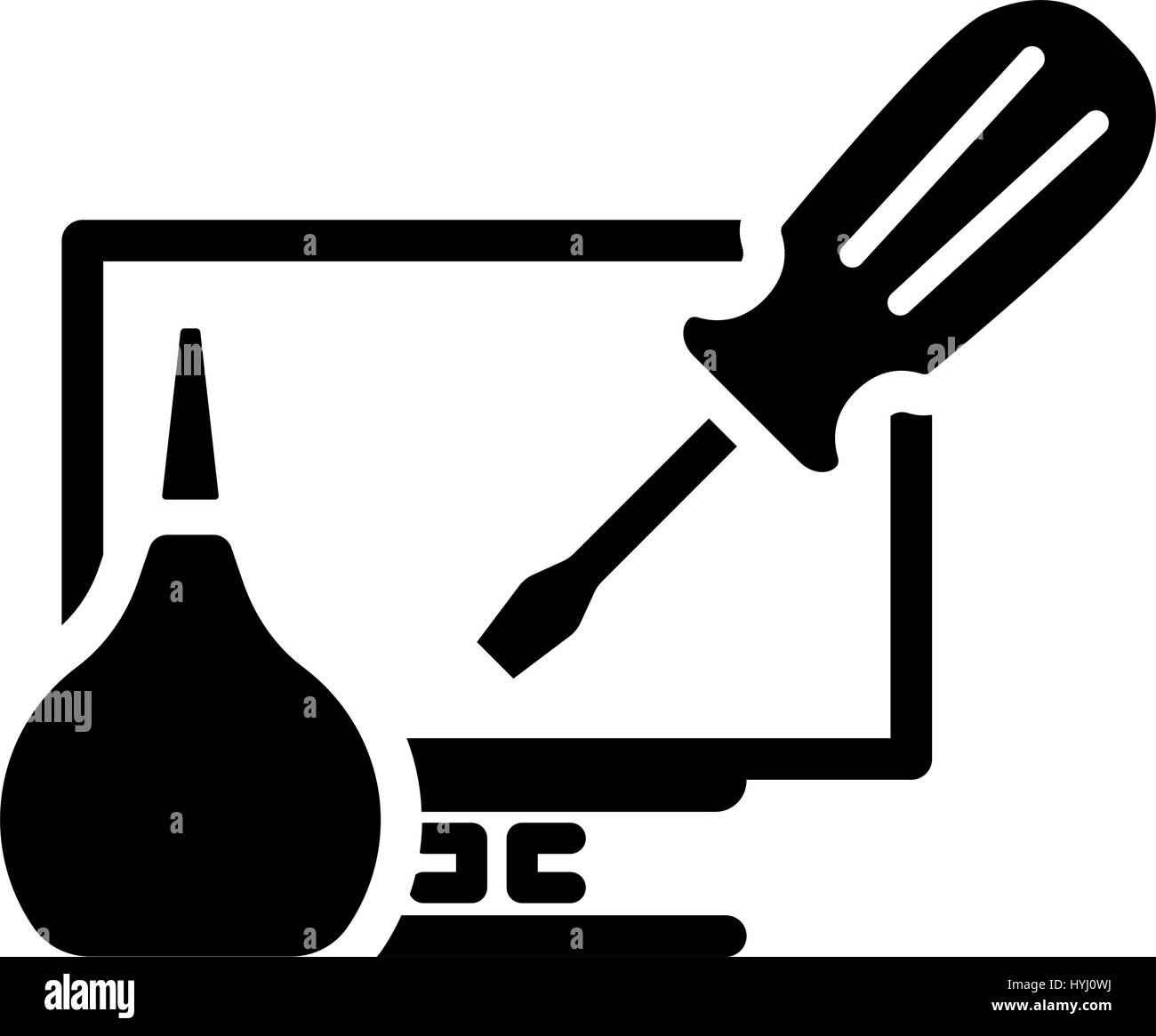 Pc repair icon Black and White Stock Photos & Images - Alamy