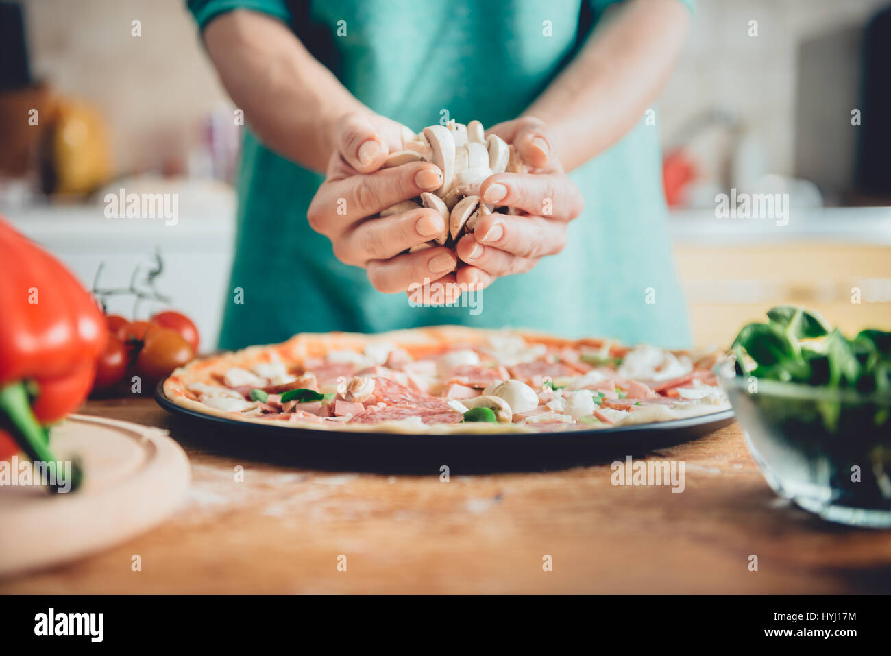 Woman cooking kitchen mess hi-res stock photography and images - Alamy
