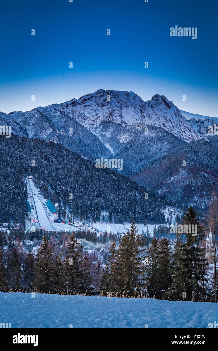 View of the winter ski jump in Zakopane, Tatra Mountains Stock Photo ...