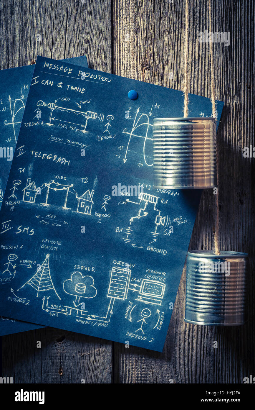 Homemade analog telephone as a communication concept Stock Photo - Alamy