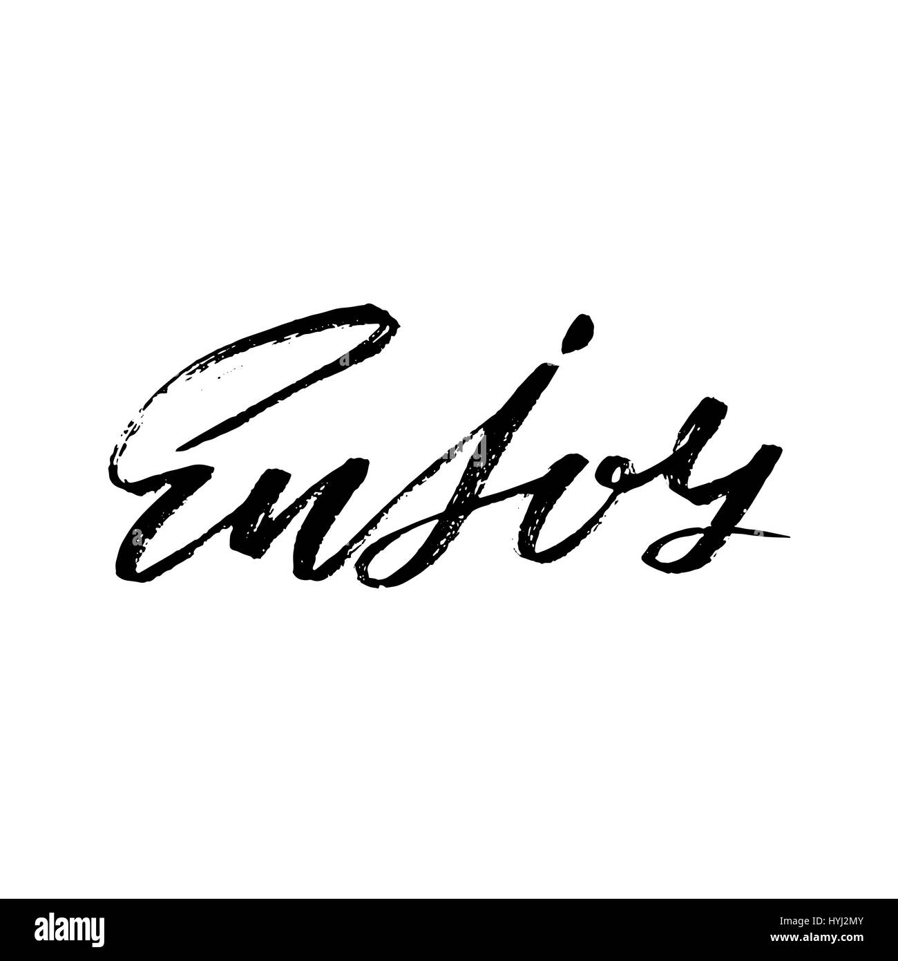 Hand drawing lettering vector illustration. Enjoy lettering design ...