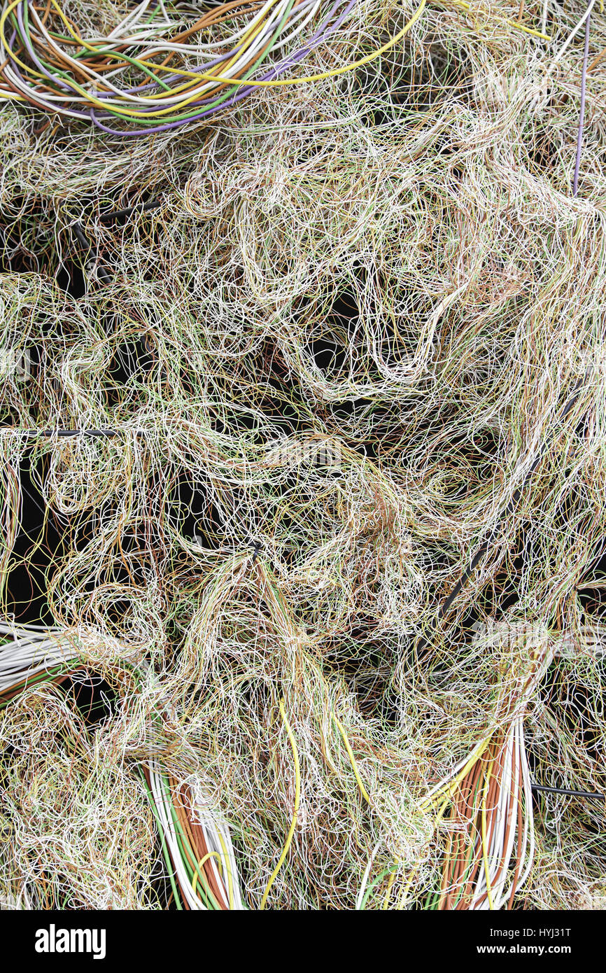 Colored cables, detail of some electric cables Stock Photo - Alamy