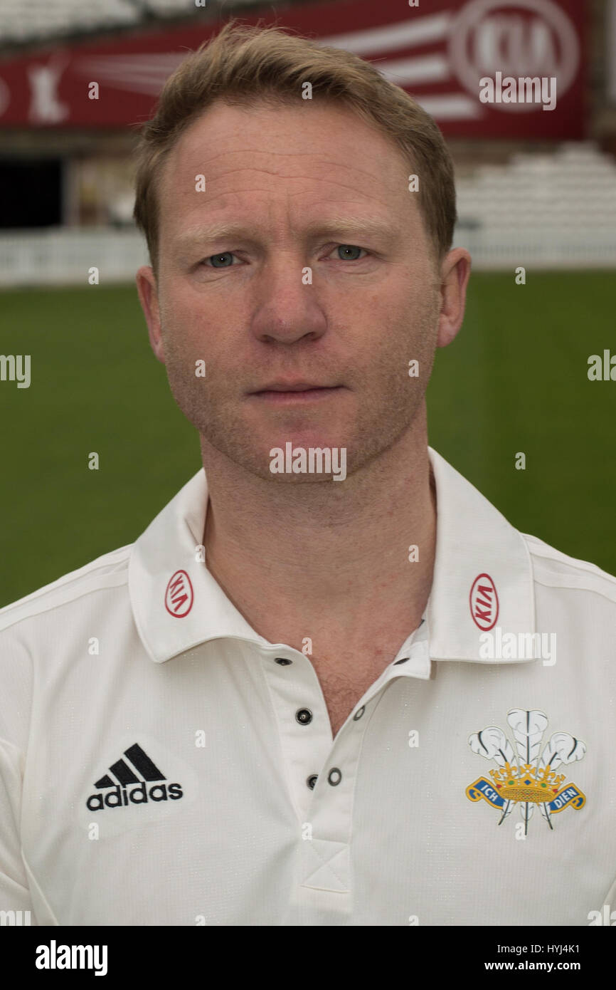 Surrey, UK. 4th Apr, 2017. Gareth Batty, Surrey County Cricket. Credit ...