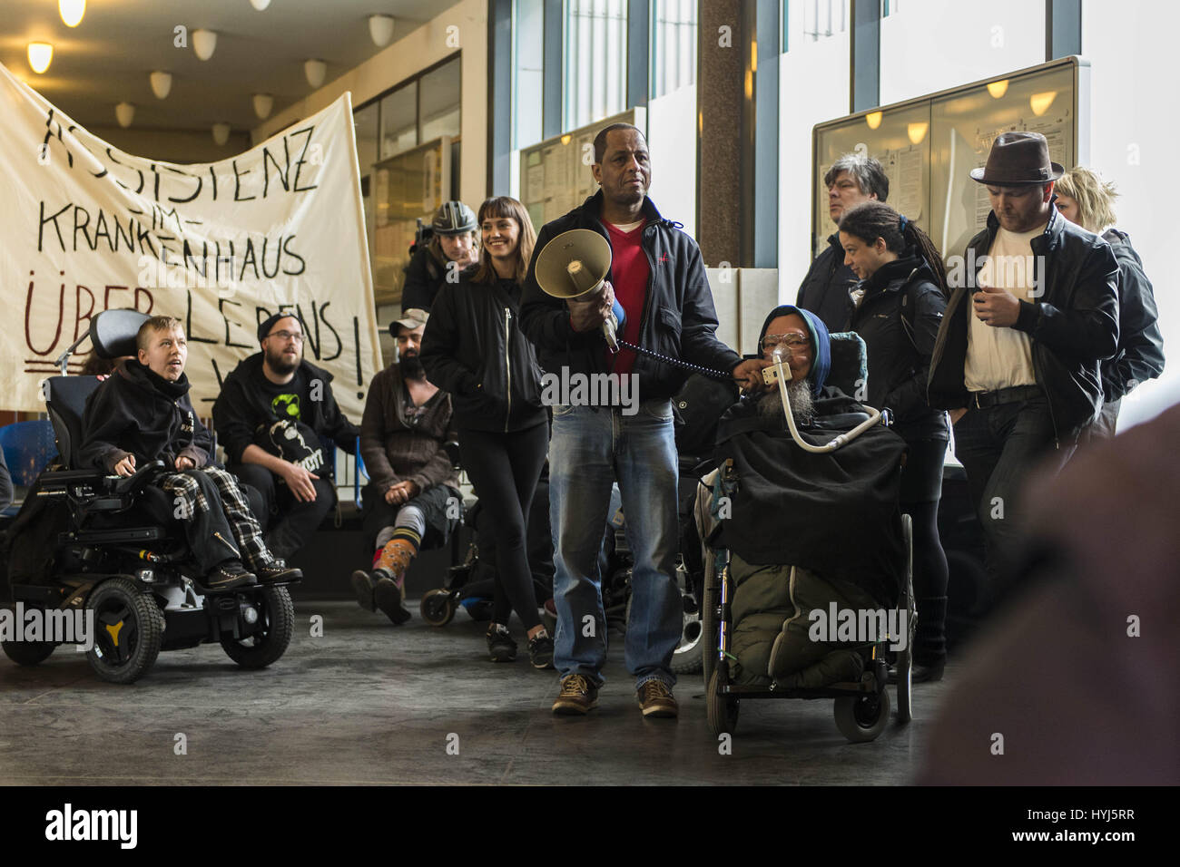 Berlin, Berlin, Germany. 4th Apr, 2017. About 50 disability rights ...