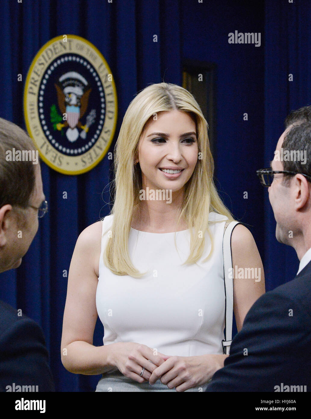 Washington DC, USA. 4th April, 2017. Ivanka Trump attends a CEO town ...