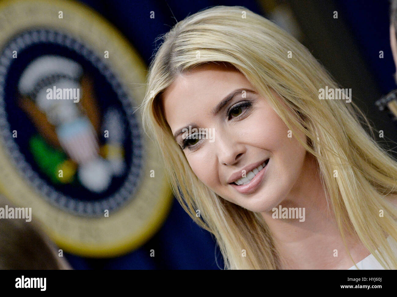 Washington DC, USA. 4th April, 2017. Ivanka Trump attends a CEO town ...