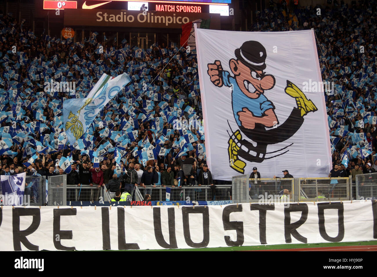 Stadio olimpico roma lazio derby fans hi-res stock photography and ...