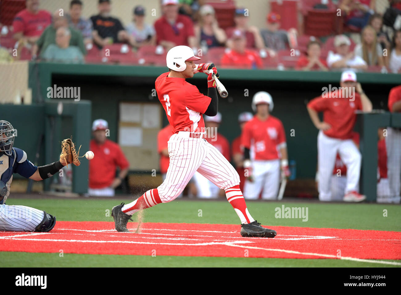 HOUSTON -- Houston infielder Jake Scheiner (2) swings for a strike ...
