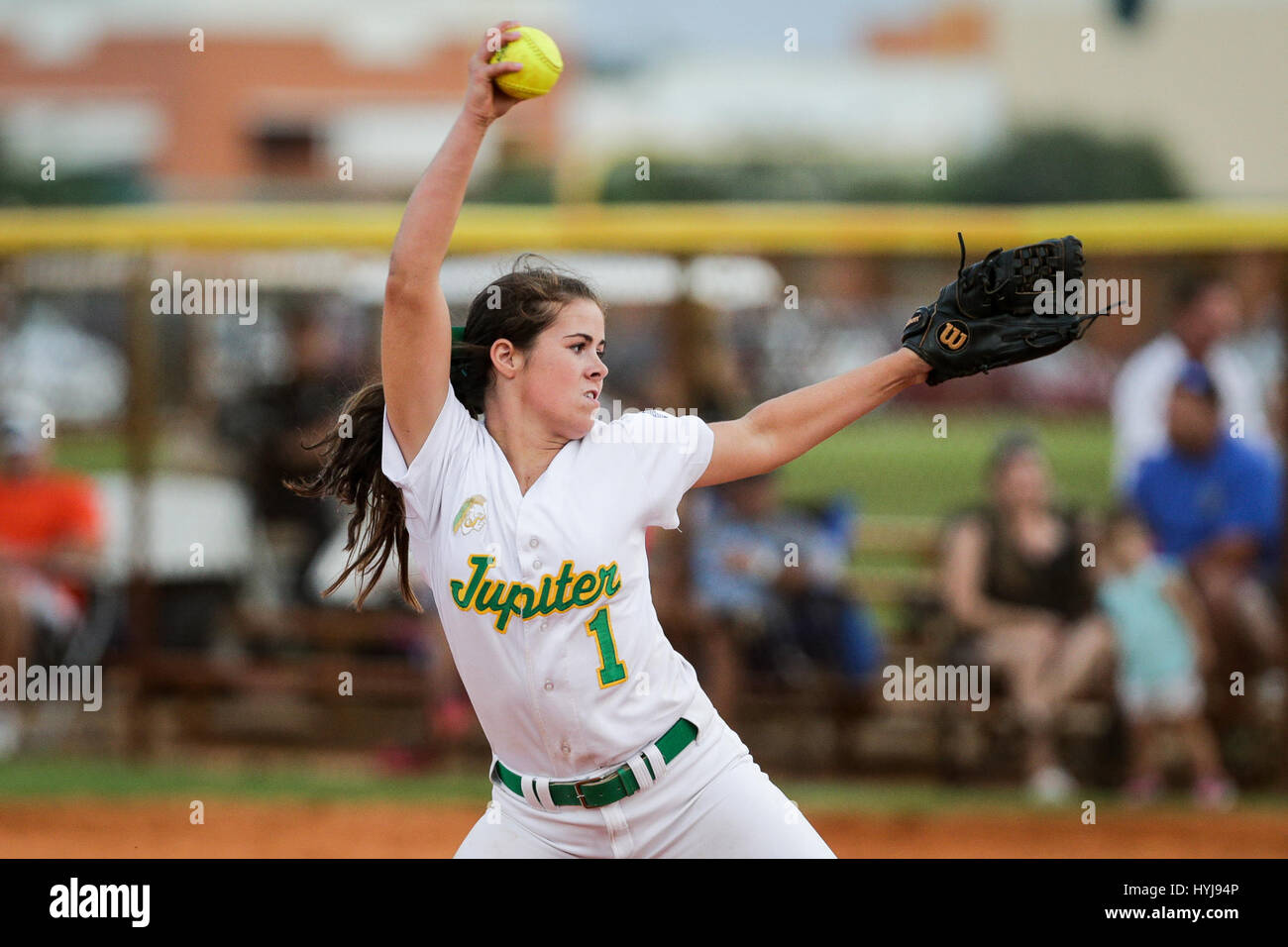 Jupiter, Florida, USA. 4th Apr, 2017. Jupiter Warriors pitcher Madison ...