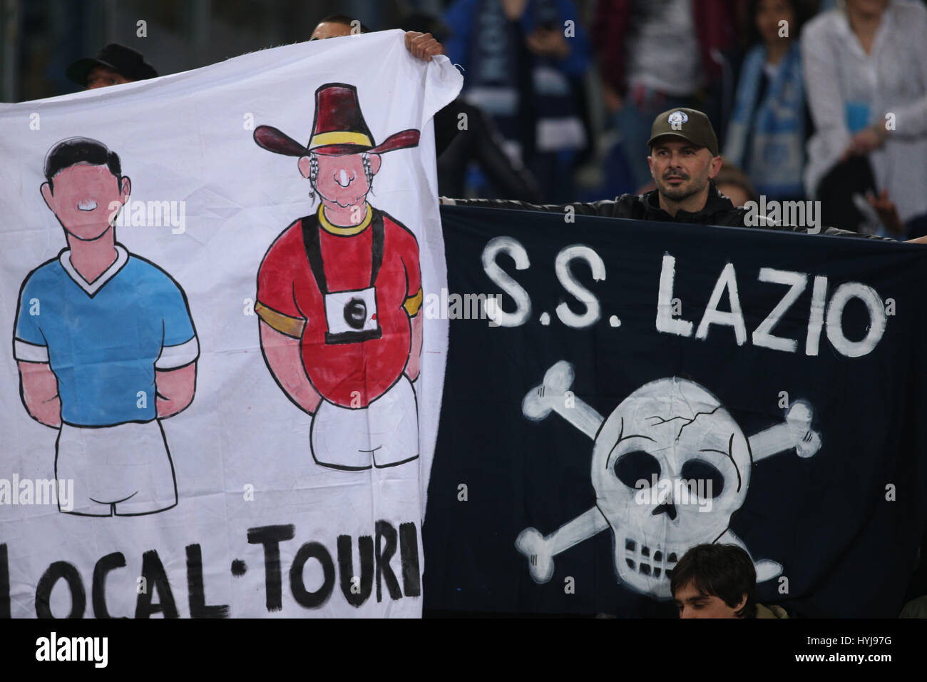 Stadio olimpico roma lazio derby fans hi-res stock photography and ...