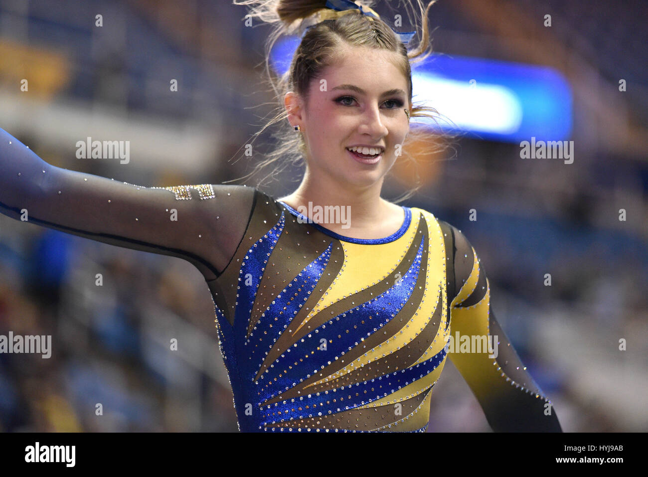 Morgantown, West Virginia, USA. 1st Apr, 2017. WVU gymnast ABBY KAUFMAN ...