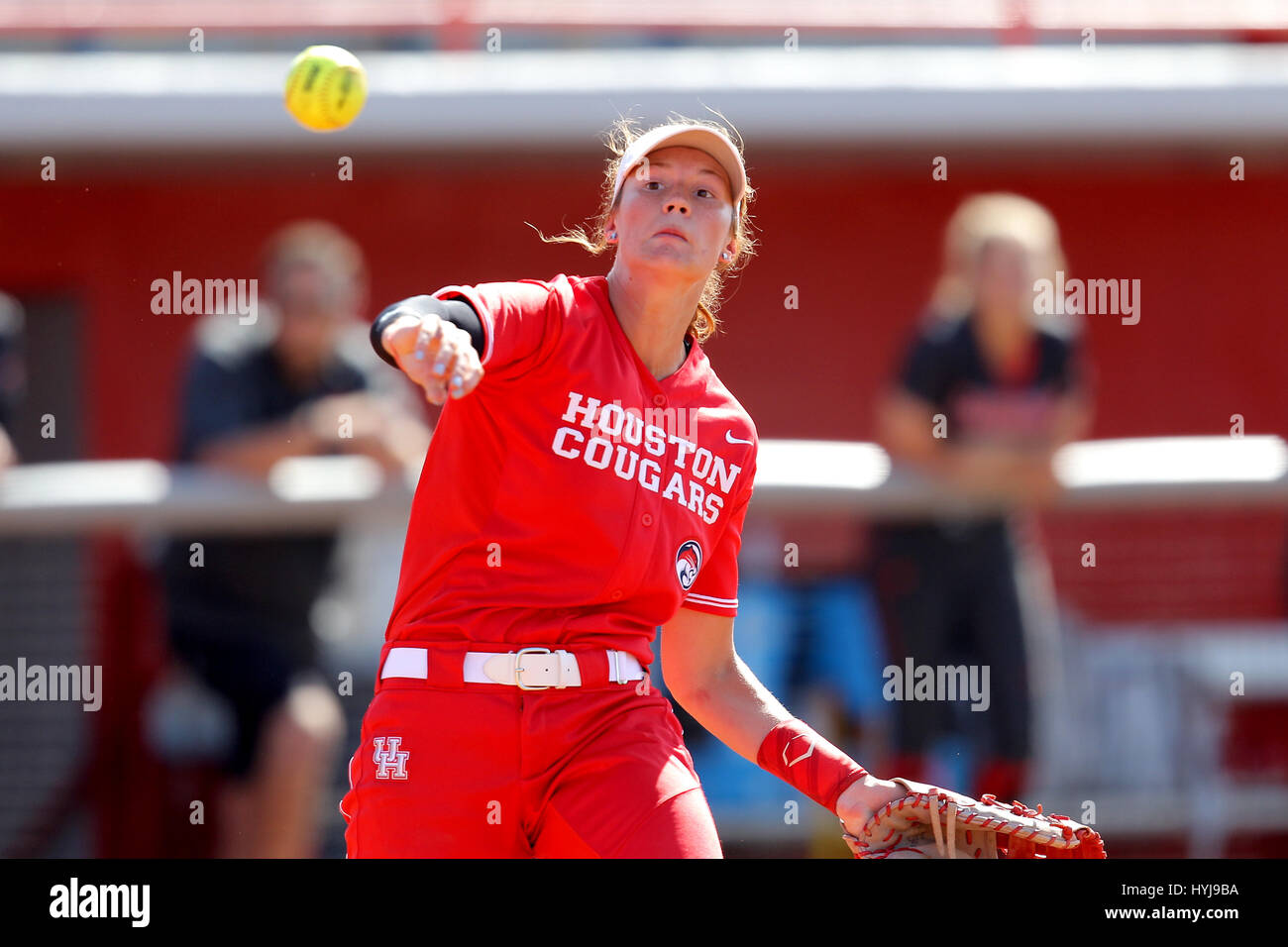Houston, TX, USA. 04th Apr, 2016. Houston first baseman Savannah ...