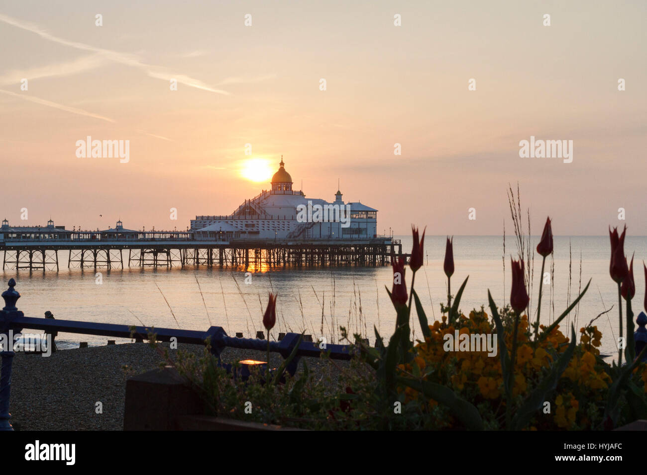 Eastbourne, UK. 5th Apr, 2017. UK weather. The day gets off to a bright ...
