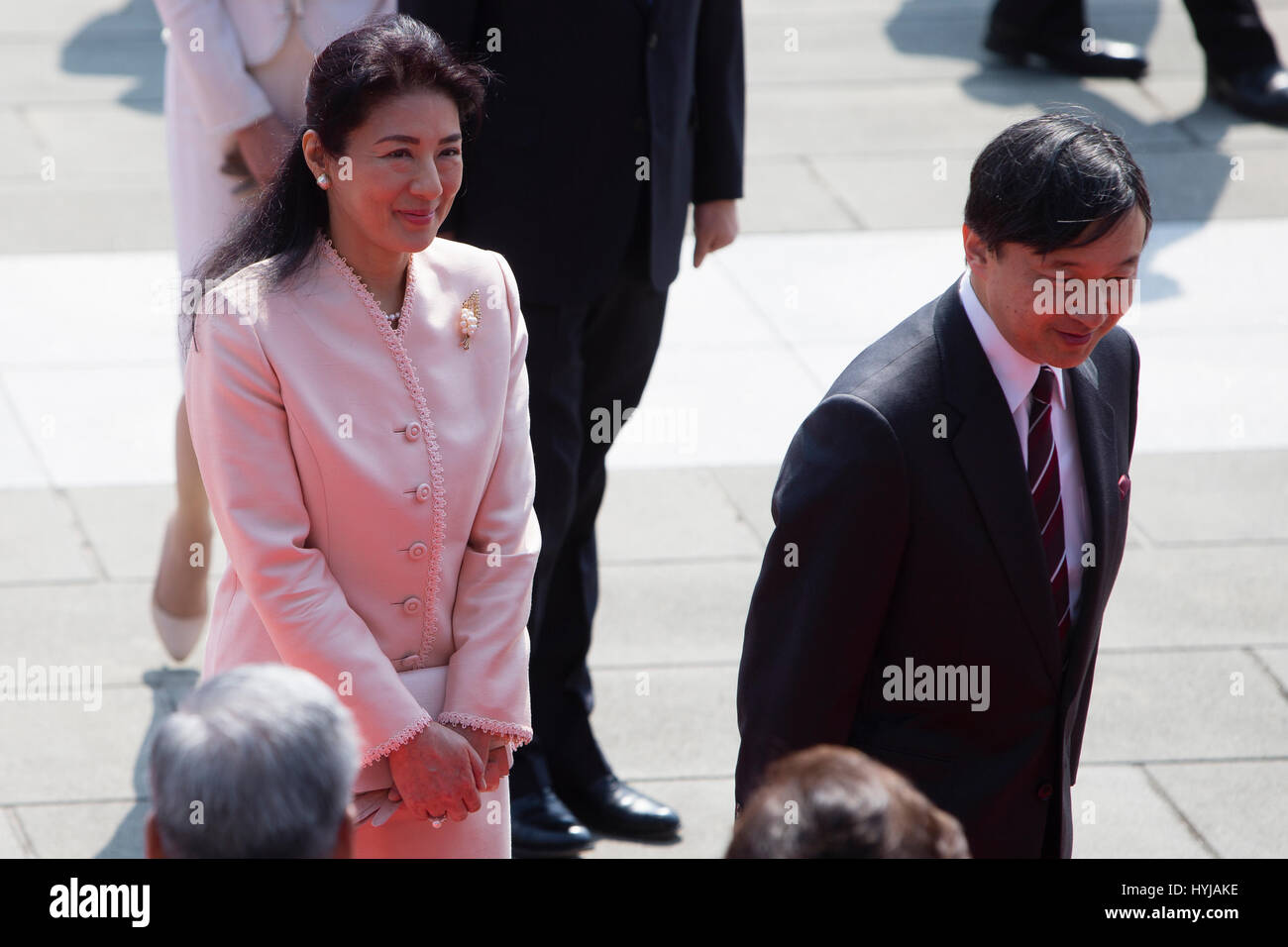 Tokyo, Japan. 5th Apr, 2017. Japanese Crown Prince Naruhito and ...