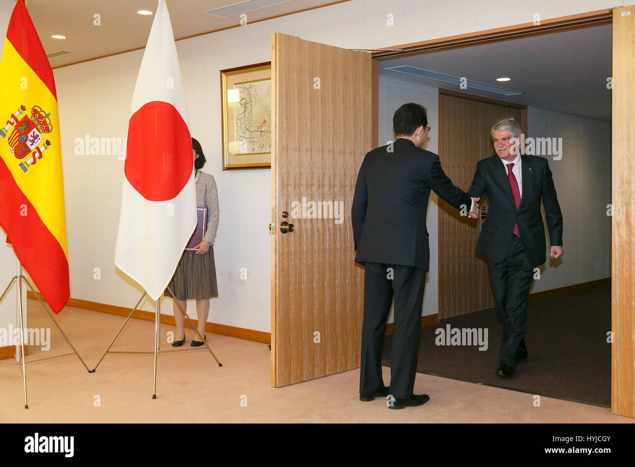 Tokyo, Japan. 5th Apr, 2017. Fumio Kishida, Minister of Foreign Affairs ...