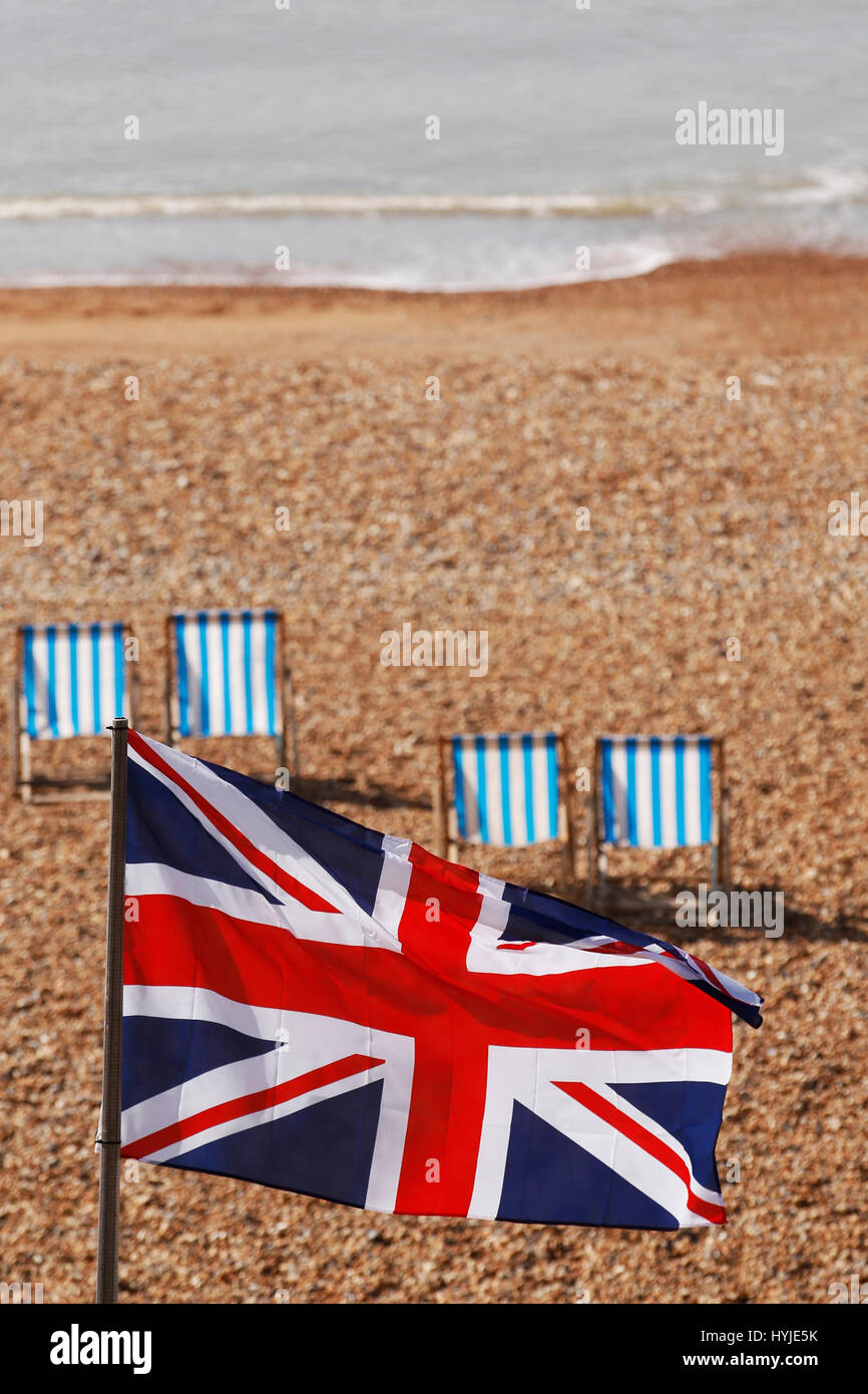 Brighton, UK. 5th April, 2017. The Union flag, also known as the Union ...