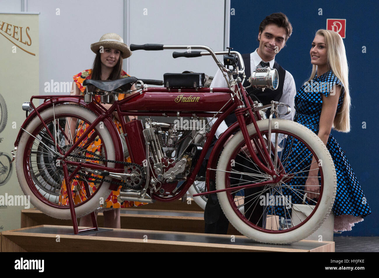 Essen, Germany. 5th Apr, 2017. 1948 Indian Big Chief motorcycle. Press ...
