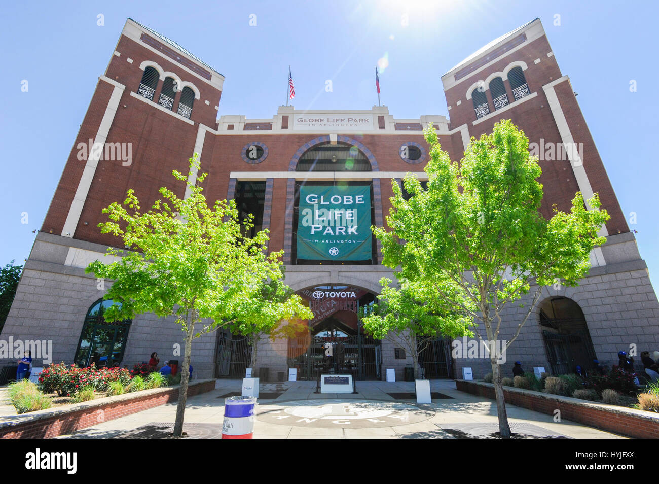 APR 03, 2017: Globe Life Park during an MLB Opening Day game between ...