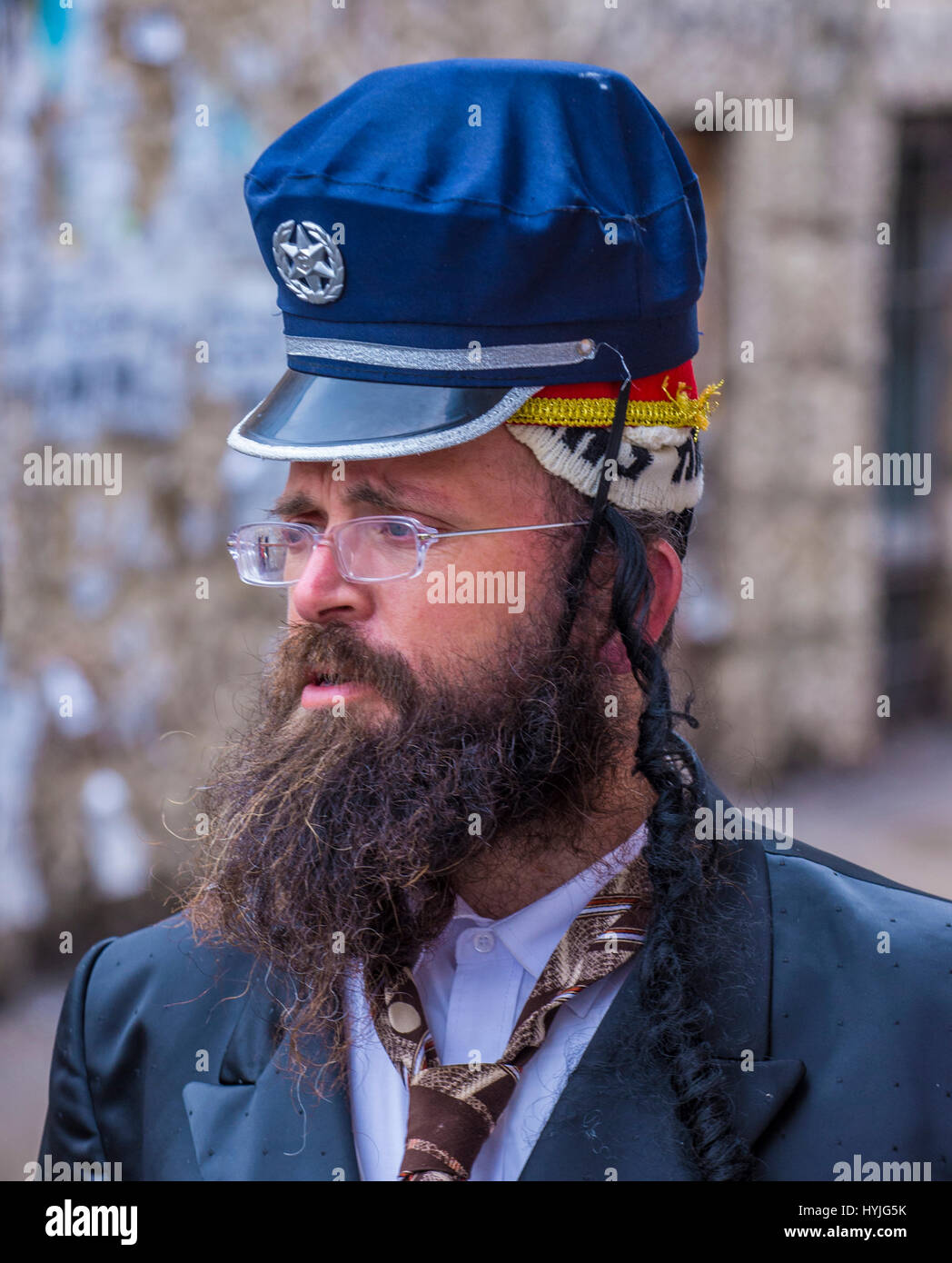 JERUSALEM - MARCH 13 : Ultra Orthodox man during Purim in Mea Shearim ...