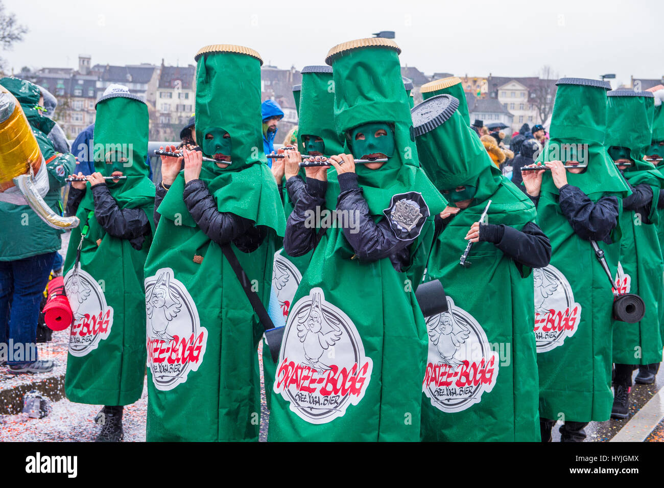 BASEL , SWITZERLAND - MARCH 08 : Participants in the Basel Carnival in ...