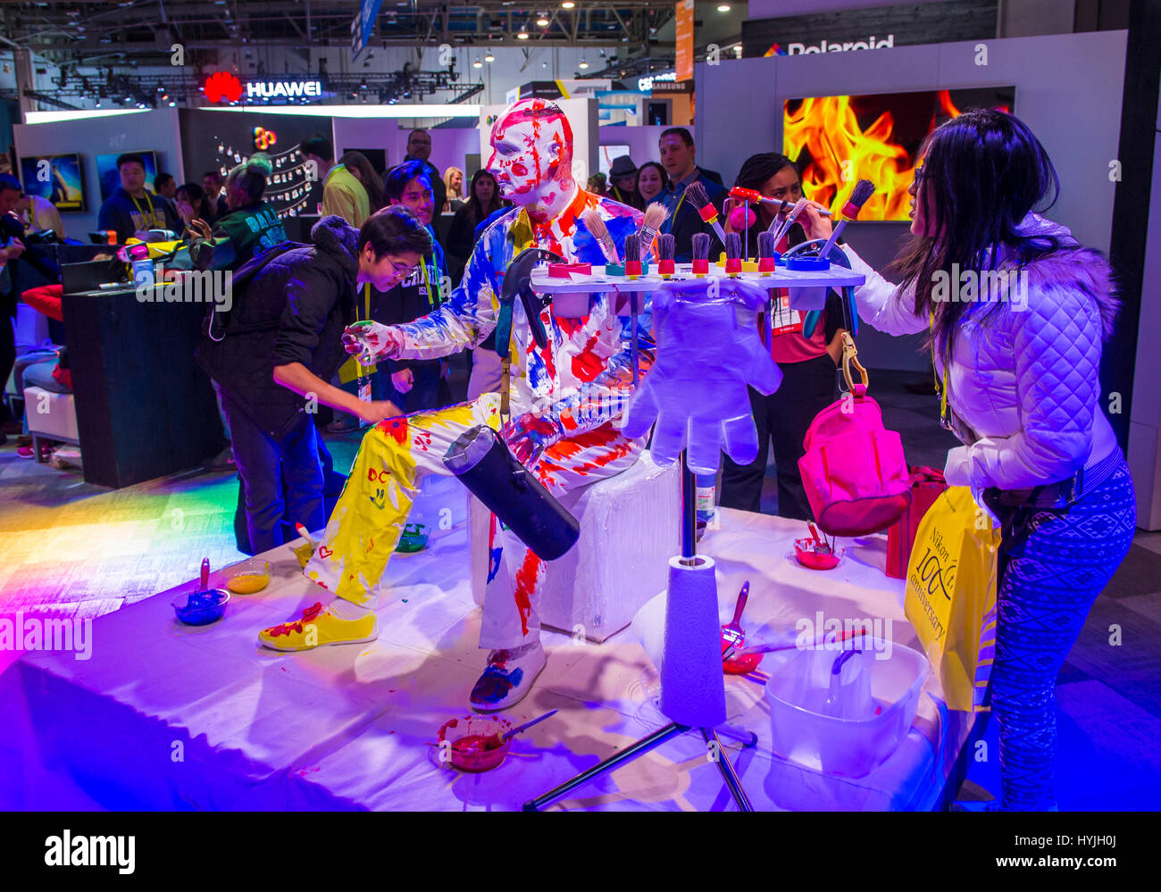 LAS VEGAS - JAN 08 : The Polaroid booth at the CES show held in Las ...