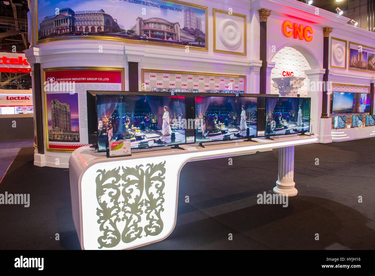 LAS VEGAS - JAN 08 : The CNC booth at the CES show held in Las Vegas on ...