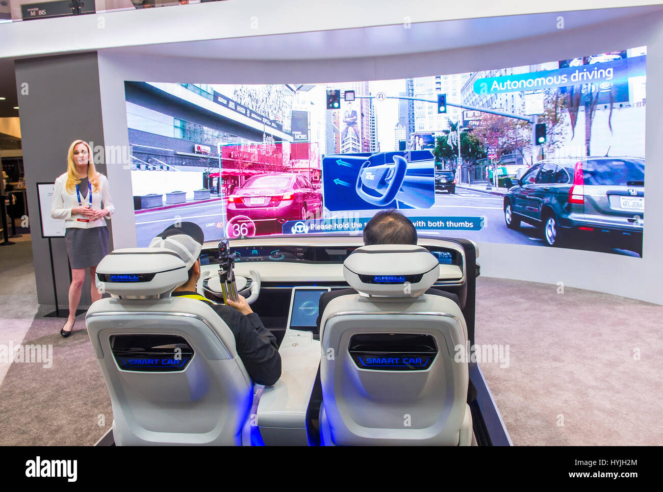 LAS VEGAS - JAN 08 : The Hyundai Mobis Concept car simulator at the CES ...