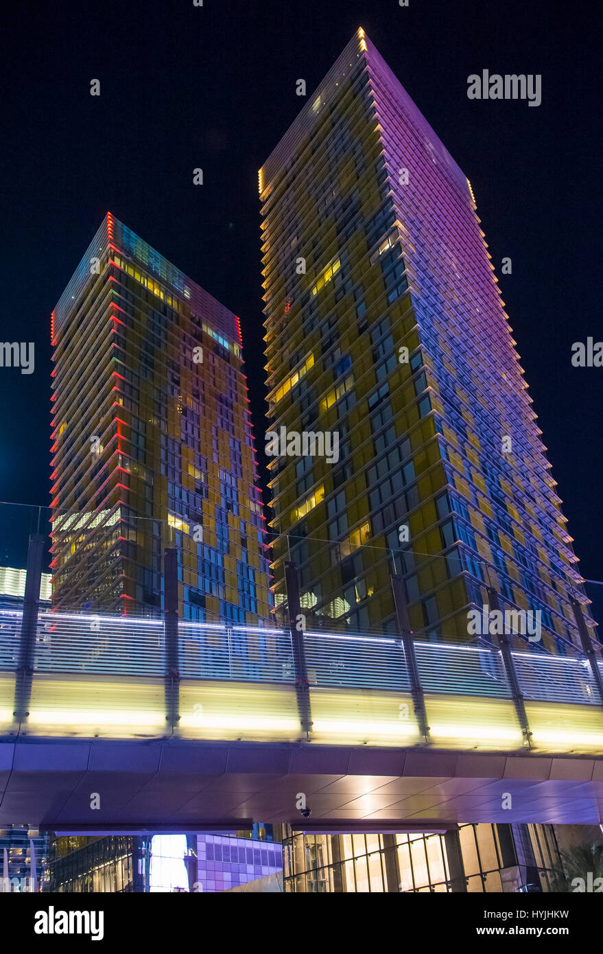 LAS VEGAS - NOV 24 : The tilted Veer Towers in Las Vegas on November 24 ...