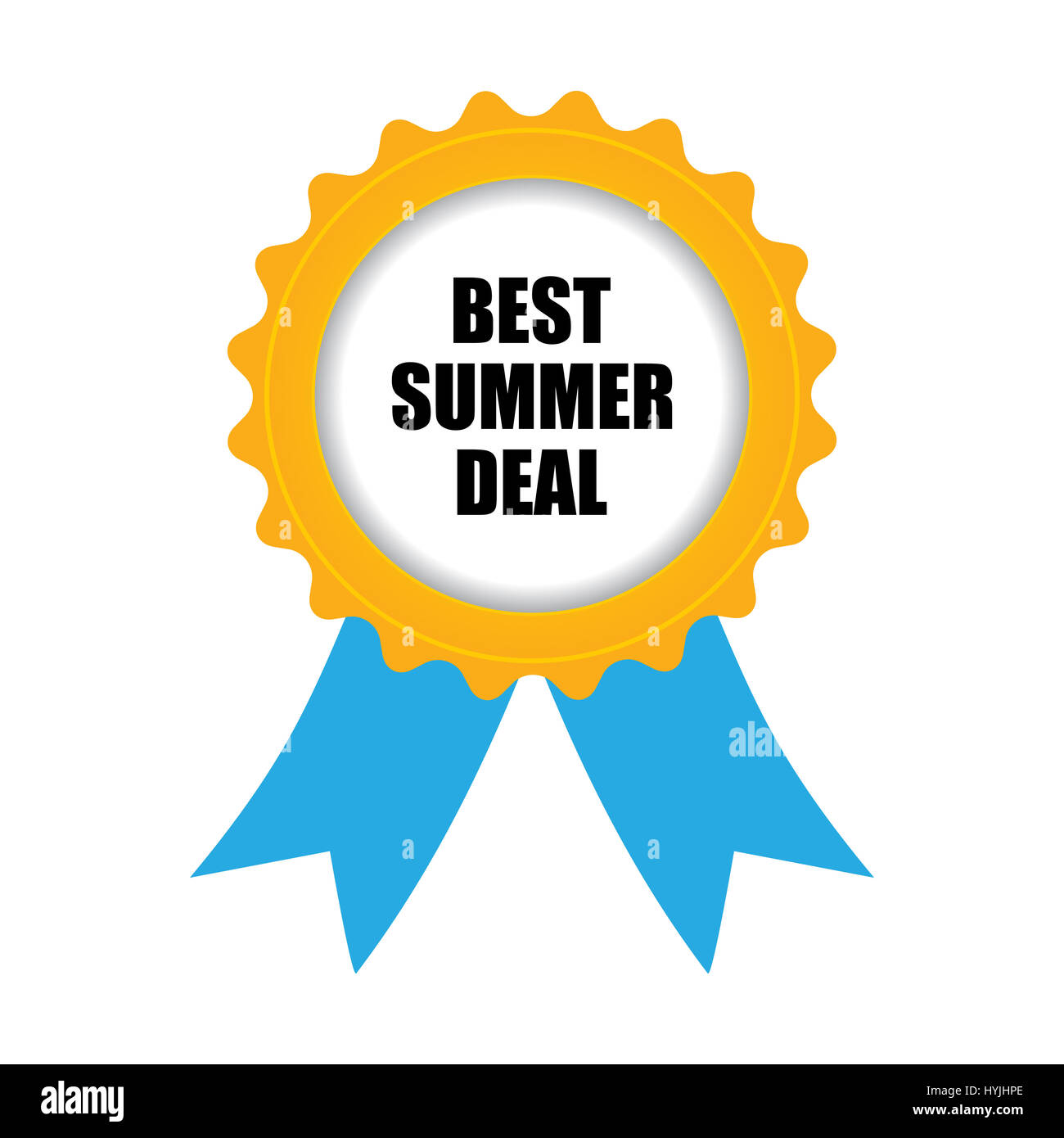 best summer deal badge, blue-yellow design Stock Photo - Alamy