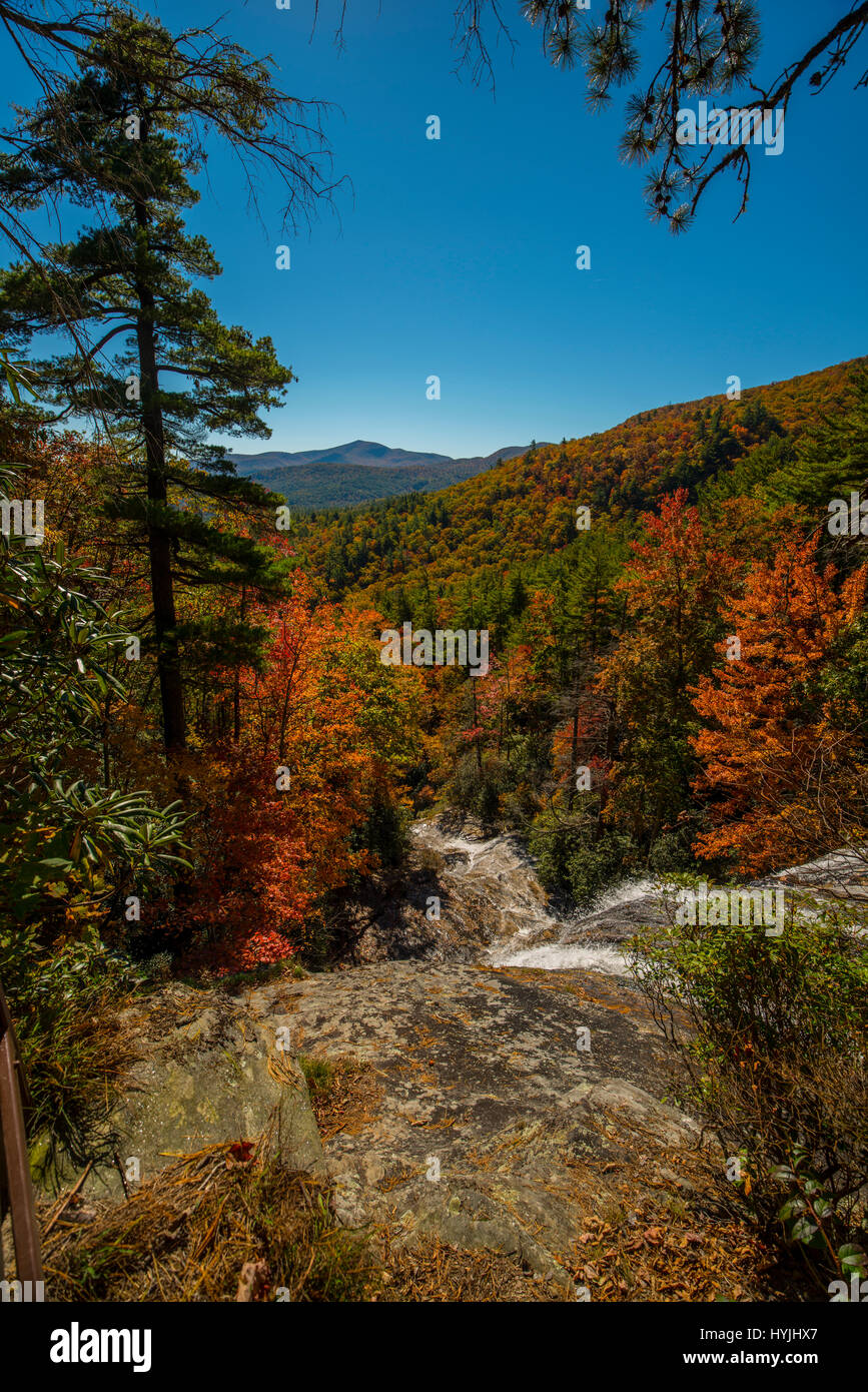 fall trees color water falls Stock Photo - Alamy