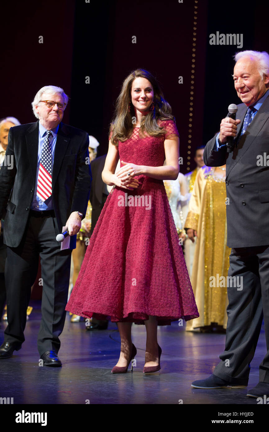 Lord Michael Grade and The Duchess of Cambridge listen to Michael ...