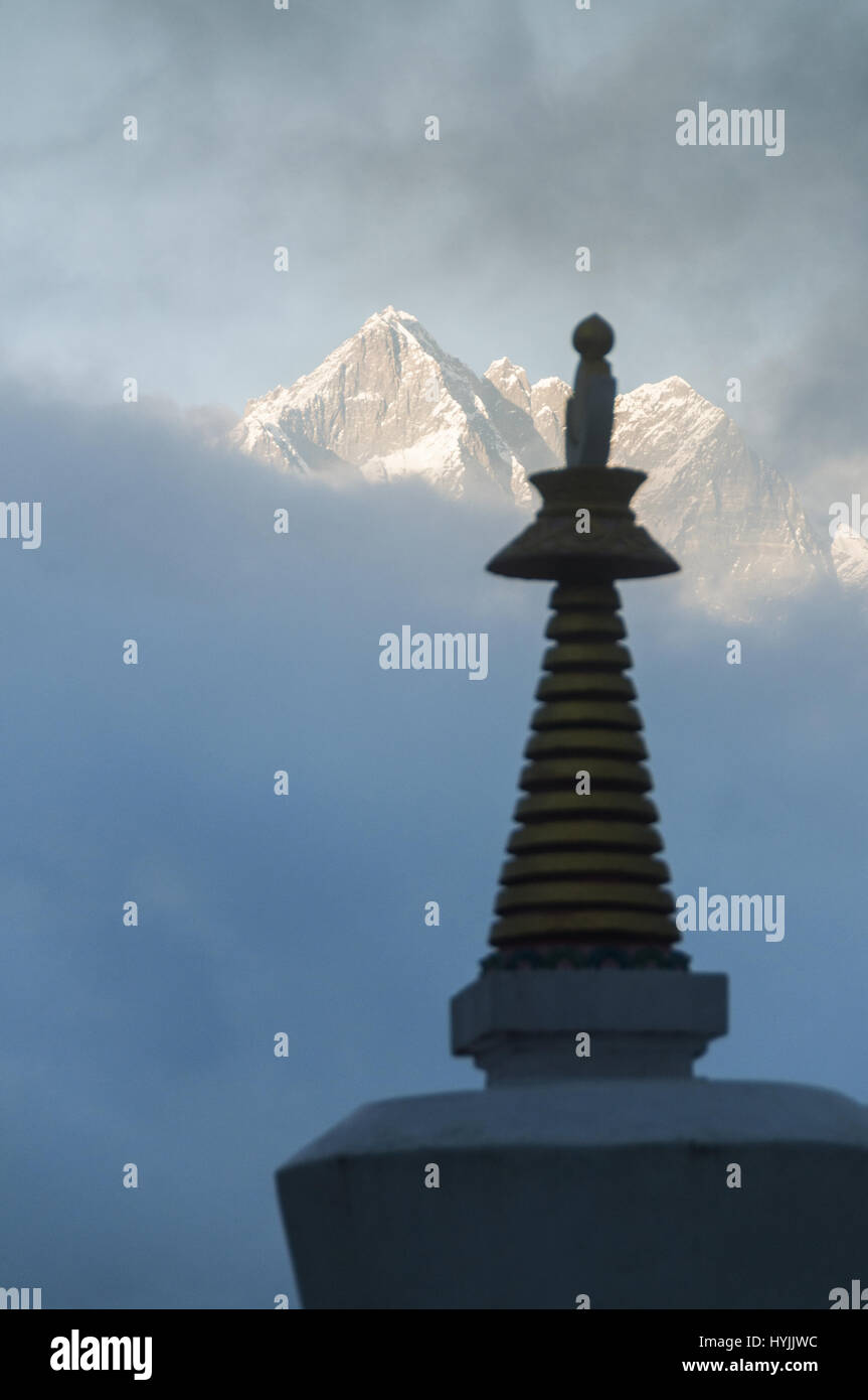 Nepal, Khumbu,Tengboche Monastery, Chorten with Himalayan peaks Stock ...