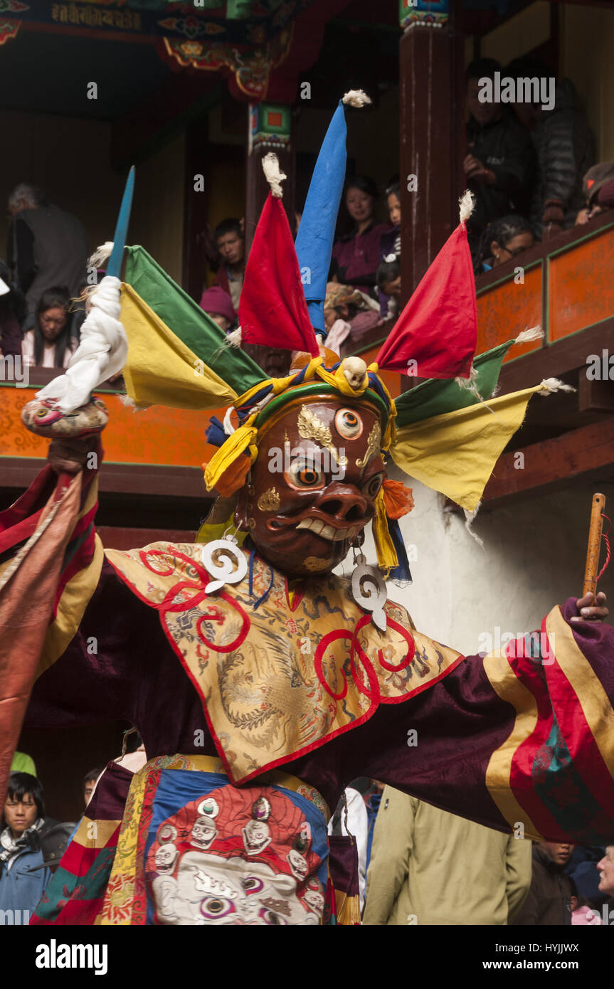 Nepal, Kumbu, Tengboche Monastery, Mani Rimdu celebration, Masked ...