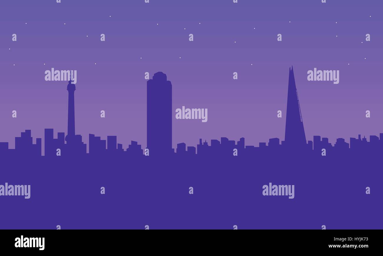 London city building beauty landscape silhouettes Stock Vector Image ...