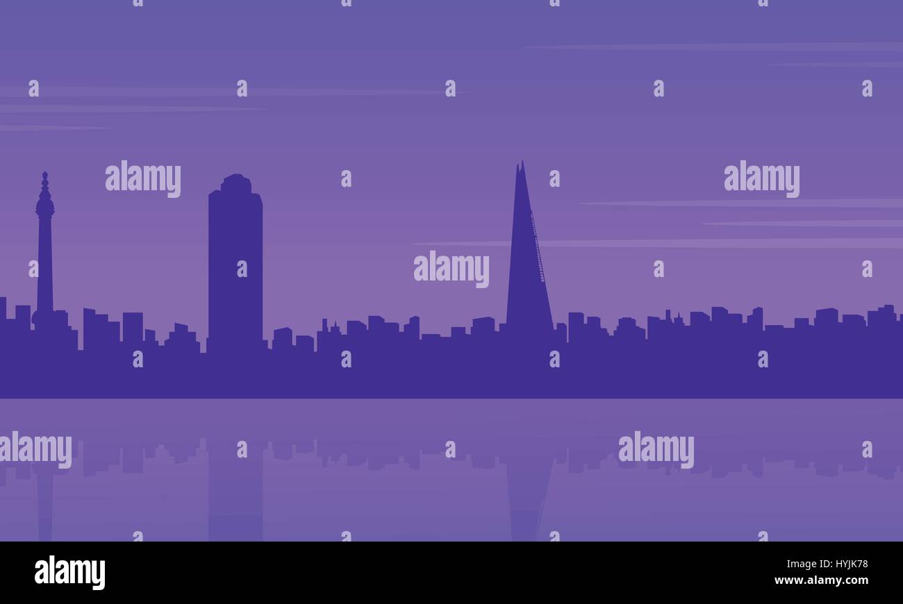 Silhouette of London building beauty landscape Stock Vector Image & Art ...