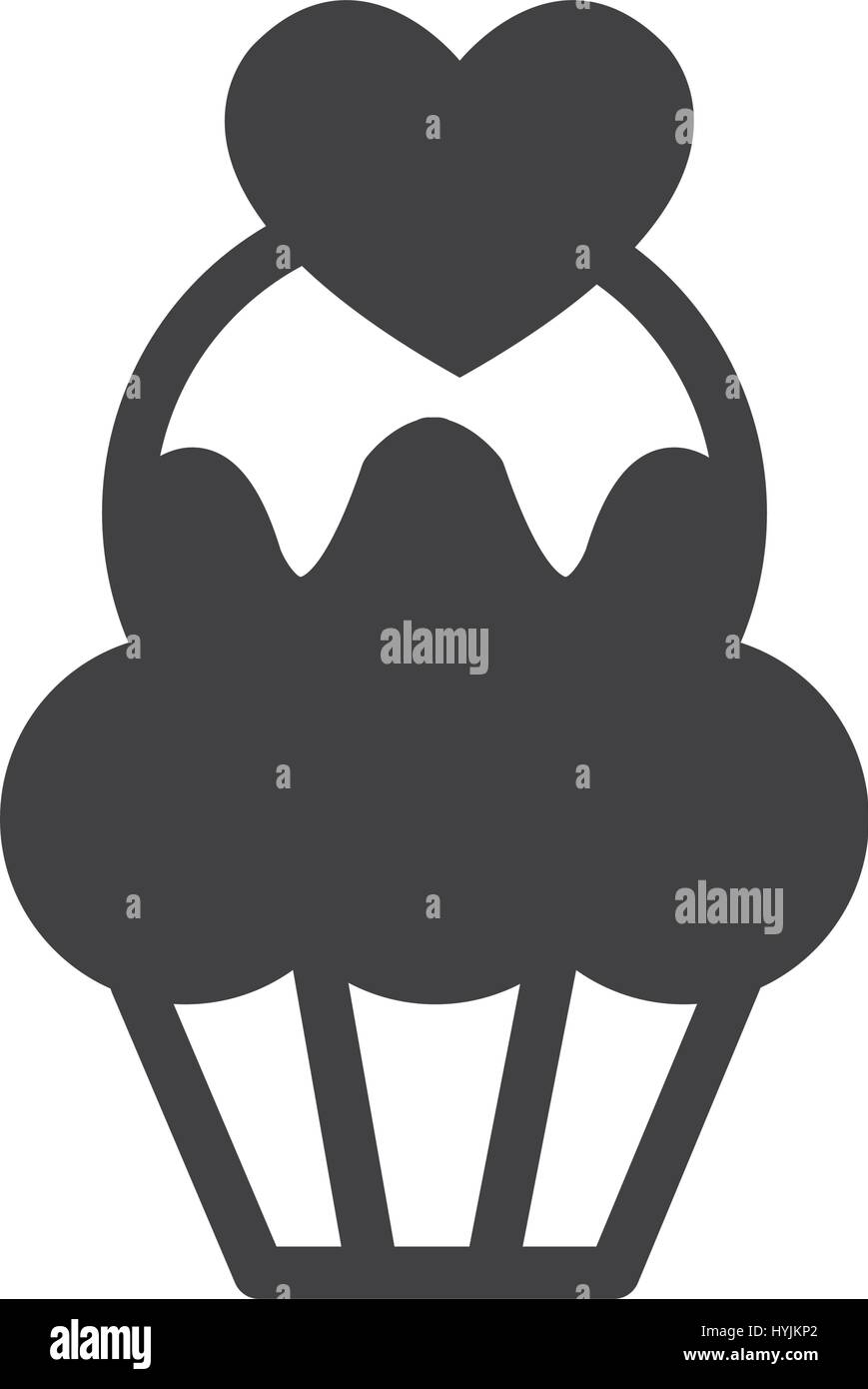 cup cake monochrome bakery icon vector Stock Vector Image & Art - Alamy
