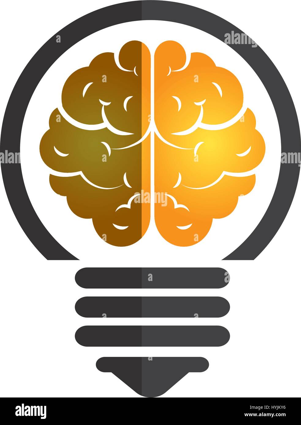 bulb light with brain vector illustration design Stock Vector Image ...