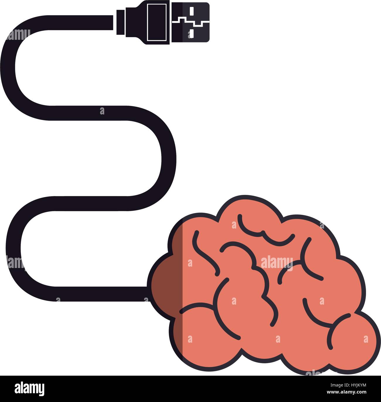 Brain human cable creative icon hi-res stock photography and images - Alamy
