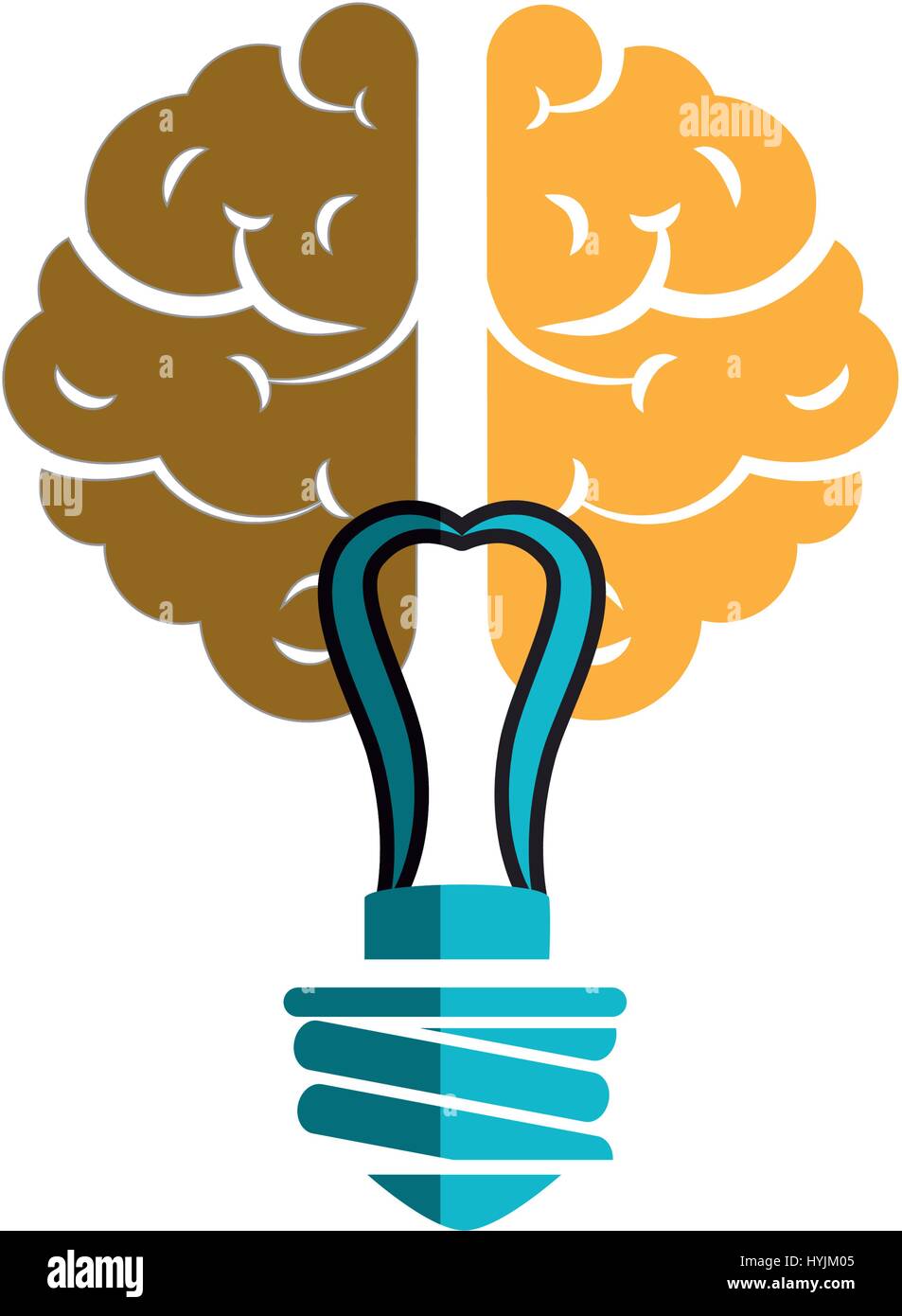 bulb light with brain vector illustration design Stock Vector Image ...