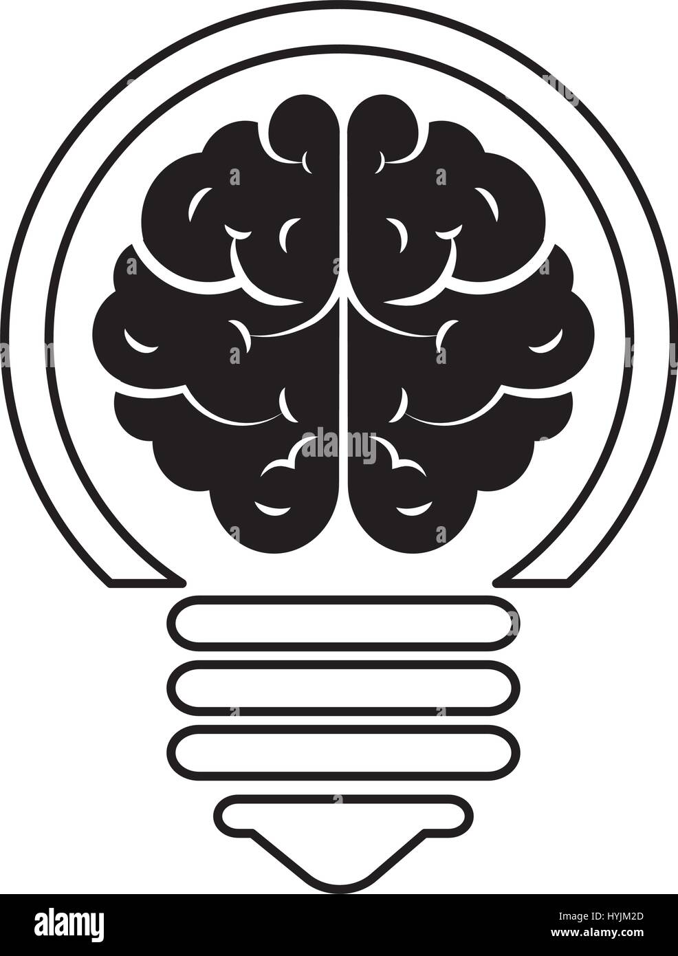 bulb light with brain vector illustration design Stock Vector Image ...