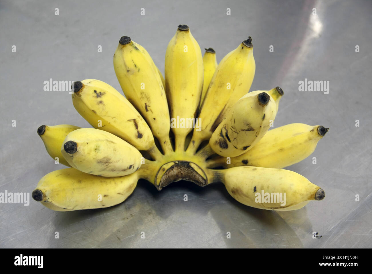a banana comb on the table aluminum Stock Photo - Alamy