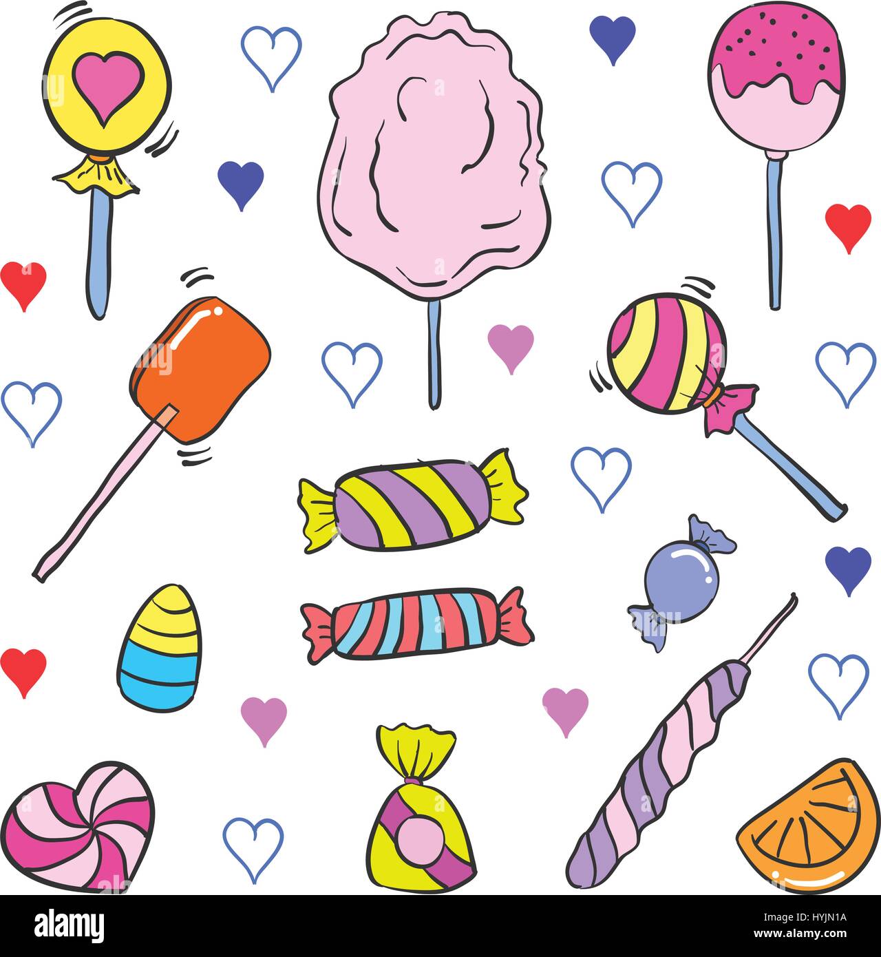 Doodle of candy object various Stock Vector Image & Art - Alamy