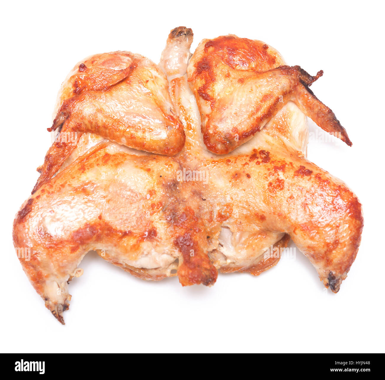 roasted chicken isolated on white background Stock Photo - Alamy